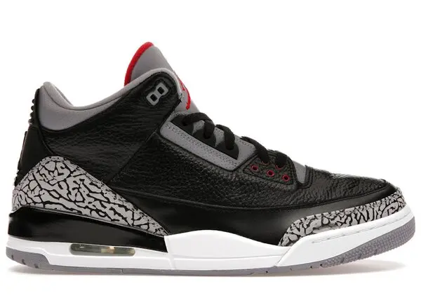 JORDAN 3 Retro Cement Sneakers - Black/cement Greyone-colorwhiteone-colorvarsity Red