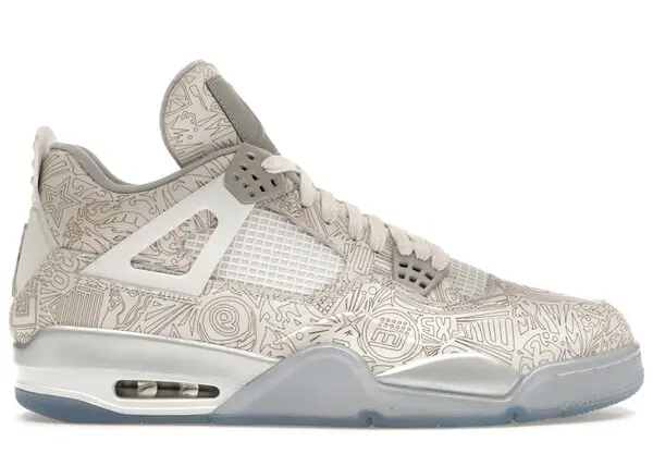 JORDAN 4 Retro 30th Anniversary Laser Sneakers - Laser White/chrome/metallic Silver
