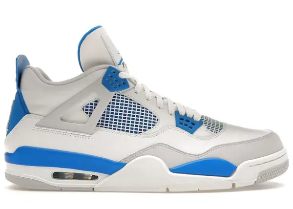 JORDAN 4 Retro Sneakers - White/military Blue/neutral Grey