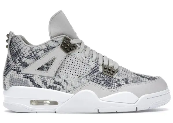 JORDAN 4 Retro Snakeskin Sneakers - Light Bone/white/pure Platinum