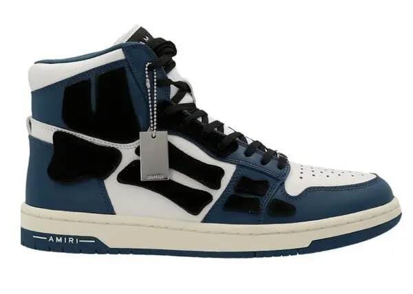 Amiri Skel Top Hi Sneakers - Navy Blue/white