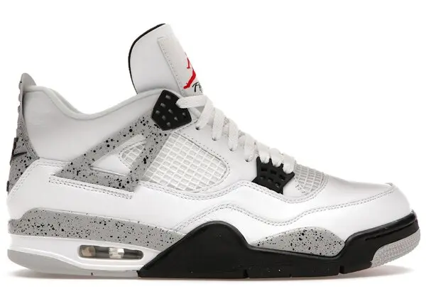 JORDAN 4 Retro Cement Sneakers - White/fire Red/black