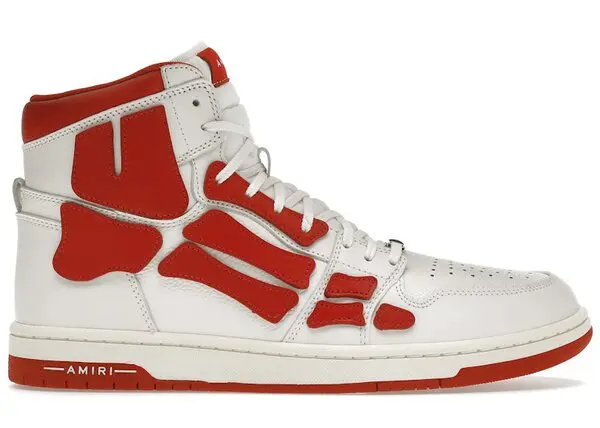 Amiri Skel Panelled High-top Sneakers - White/red