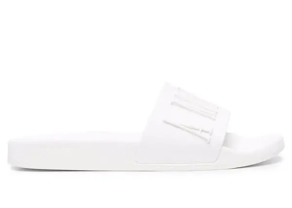 Amiri Debossed Pool Slides - White/white
