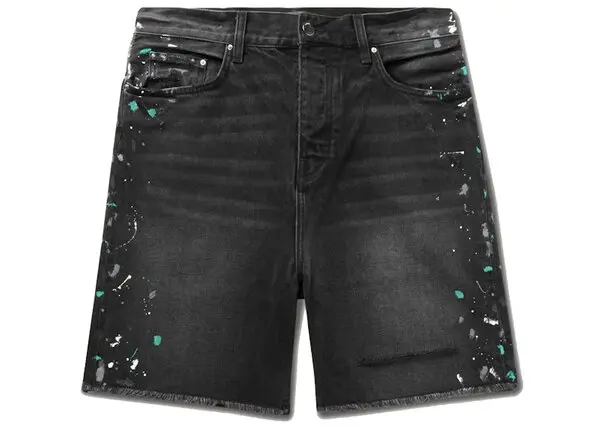 Amiri Paint Splatter Denim Shorts