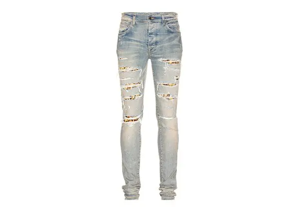 Amiri Leopard Thrasher Skinny Fit Jeans