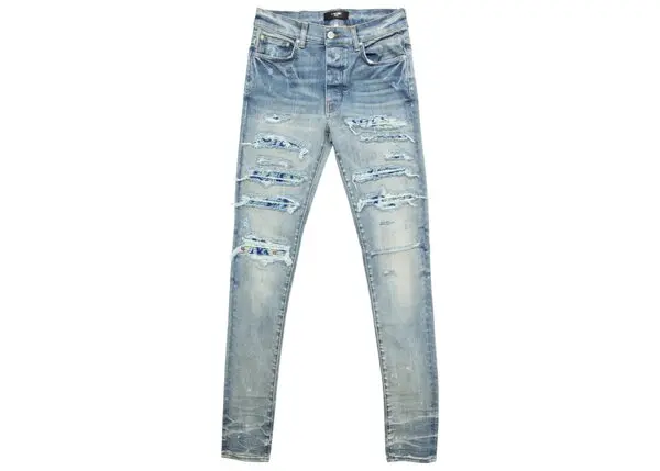 Amiri Silk Pj Thrasher Jeans - Blue