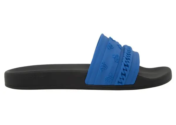 Amiri Pool Slide With Bandana And Chain Detailing - Blue/black