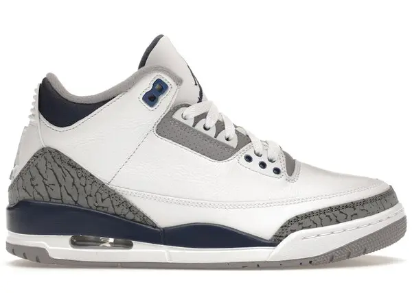 JORDAN 3 Retro Midnight Navy Sneakers - White/cement Grey/black