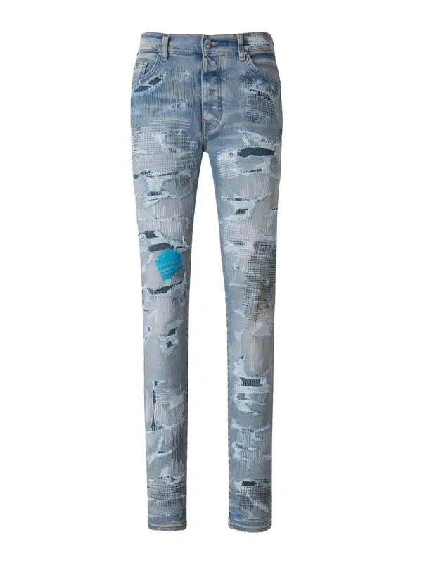 Amiri Distressed Mid-rise Jeans