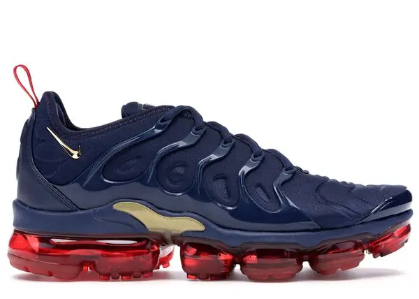 Nike Air Vapormax Plus Olympic - Midnight Navy Blue/metallic Gold/black