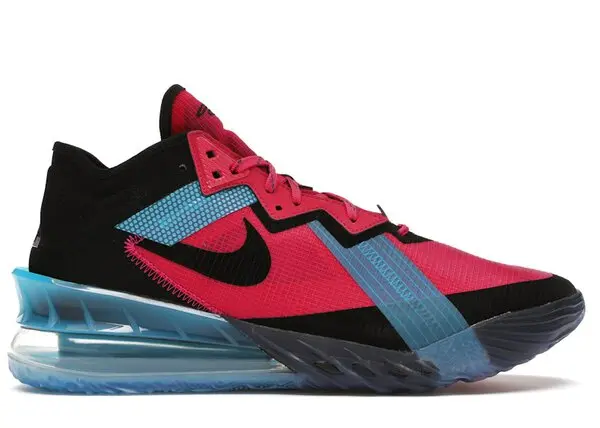 Nike Lebron 18 Low Sneakers - Fireberry/black/light Blue Fury