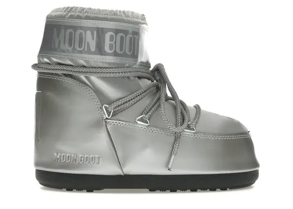 Moon Boot Gucci Signature Leather Belt - Glance Silver