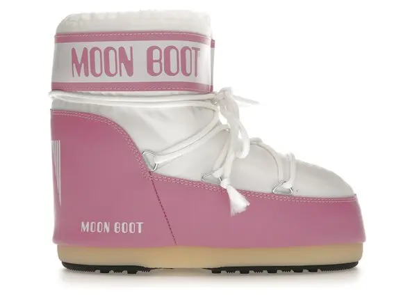 Moon Boot Icon Nylon Low Boots - Pink/white