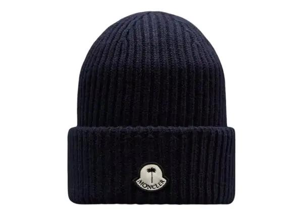 Moncler X Palm Angels Wool Beanie - Navy Blue