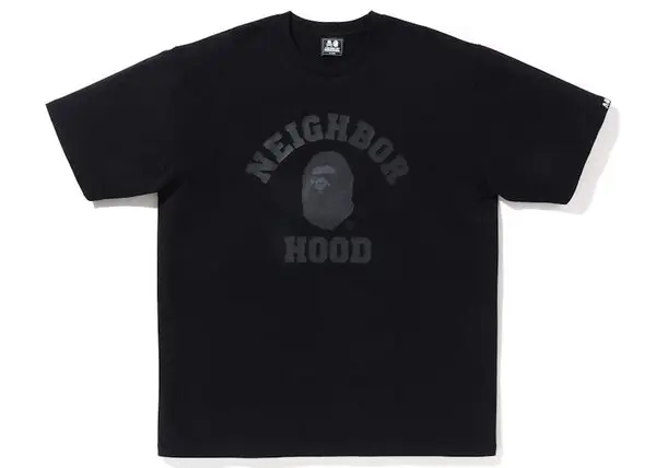 A BATHING APE X Neighborhood Tee Shirt - Black
