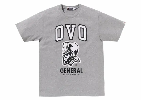 A BATHING APE X Ovo General Tee Shirt - Grey