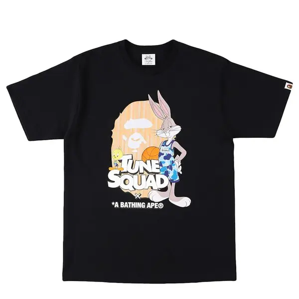 A BATHING APE X Space Jam Ape Head Tee Shirt - Black