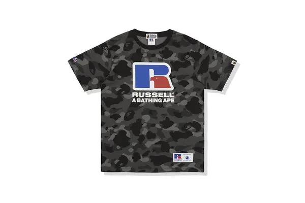 A BATHING APE X Russell Camo Tee Shirt
