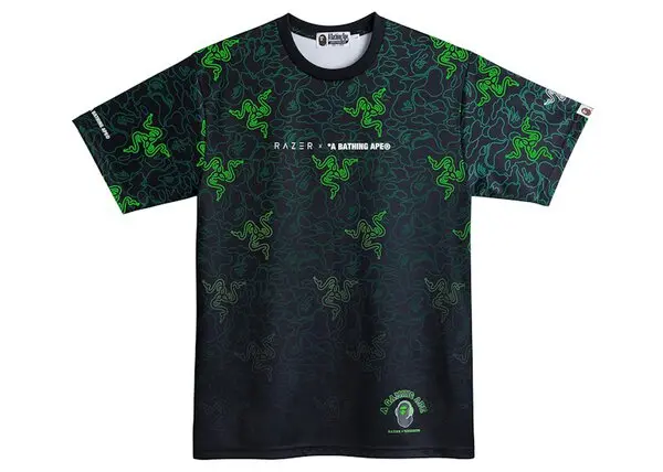 A BATHING APE X Razer Neon Camo Team Tee Shirt