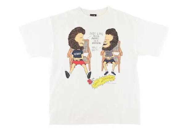 A BATHING APE X Saint Mxxxxxx Heaven And Hell Tee Shirt - Vintage White