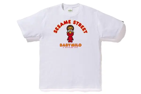 A BATHING APE X Sesame Street Milo & Elmo Tee Shirt - White