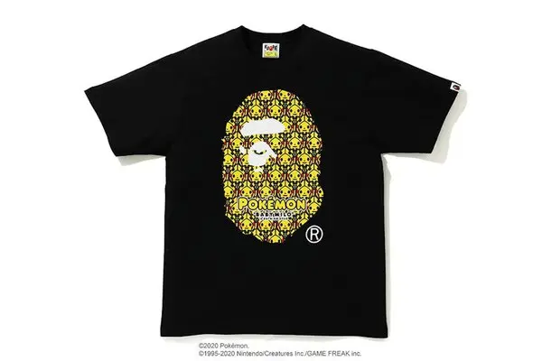 A BATHING APE X Pokemon Ape Head Tee Shirt #1 - Black