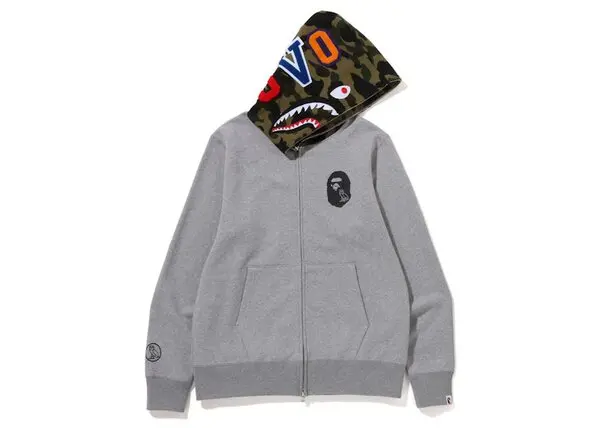A BATHING APE X Ovo Shark Full Zip Hoodie - Grey