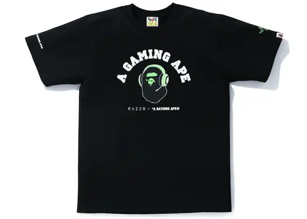 A BATHING APE X Razer Tee Shirt - Black