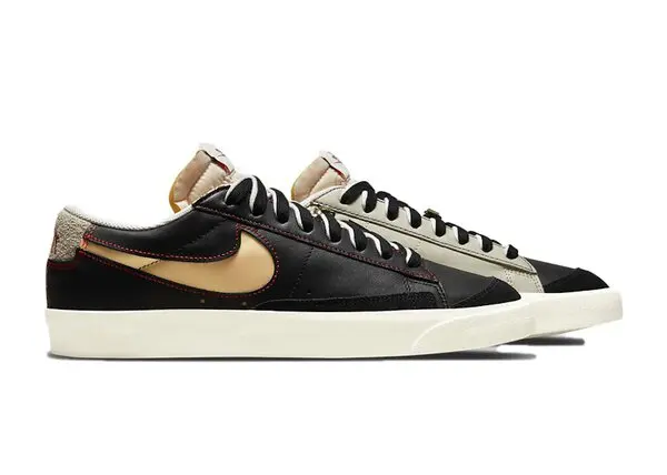 Nike Blazer Low 77 Removable Swoosh - Black/natural/red