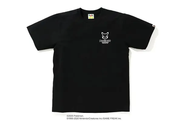A BATHING APE X Pokemon Monotone Ape Head Tee Shirt #1 - Black