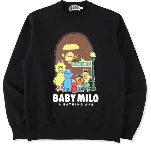 A BATHING APE X Sesame Street Crewneck Sweatshirt - Black