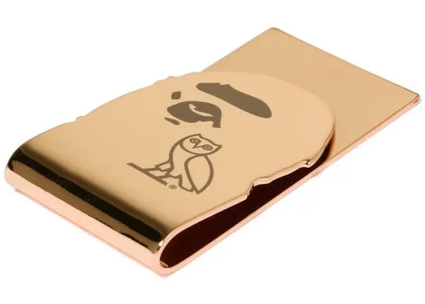A BATHING APE X Ovo Ape Head Money Clip - Gold