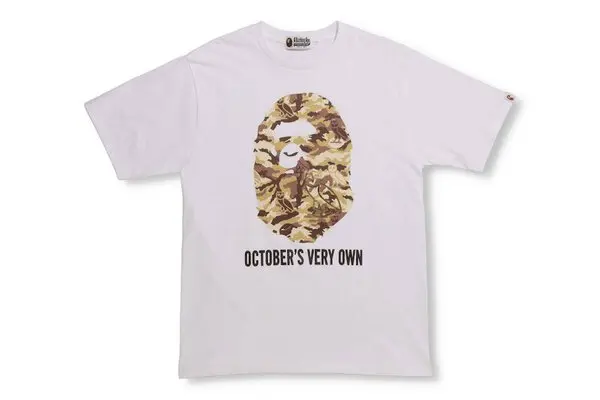 A BATHING APE X Ovo Woodland Camo Ape Head T-shirt - White