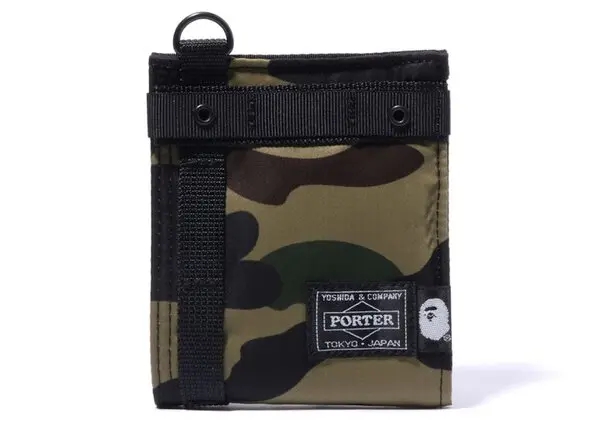A BATHING APE X Porter 1st Camo #2 Wallet - Green