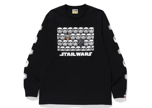 A BATHING APE X Star Wars First Order Long Sleeve Tee Shirt - Black