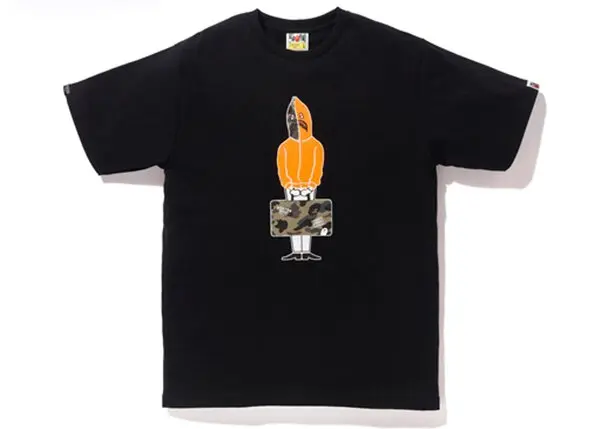 A BATHING APE X Porter Stand Shark Hoodie Tee Shirt - Black