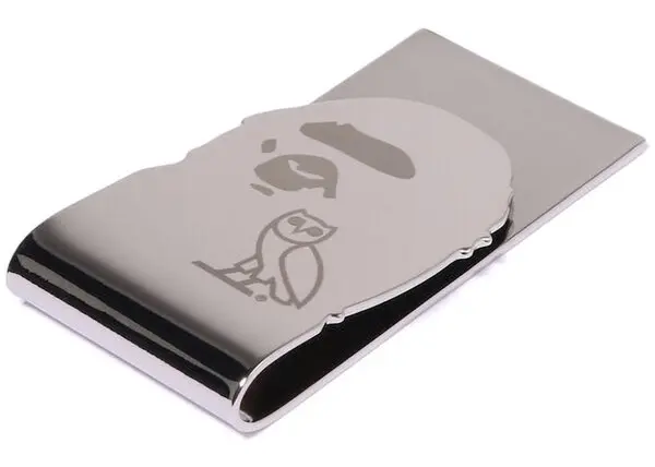 A BATHING APE X Ovo Ape Head Money Clip - Silver
