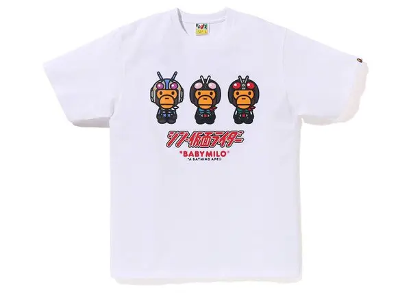 A BATHING APE X Shin Kamen Rider #2 Baby Milo Tee Shirt - White