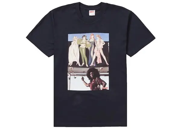 Supreme American Picture Tee Shirt - Navy Blue