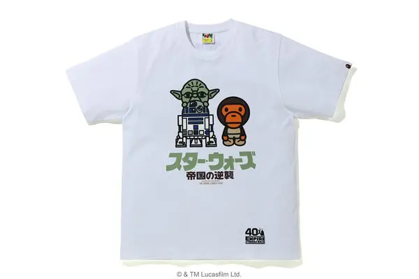 A BATHING APE X Star Wars Baby Milo & Yoda Tee Shirt - White