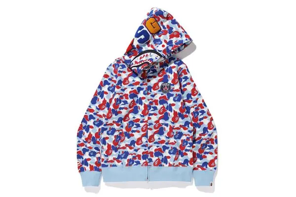 A BATHING APE X Psg Shark Full Zip Hoodie - Blue