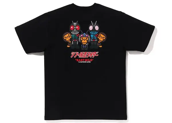 A BATHING APE X Shin Kamen Rider #1 Baby Milo Tee Shirt - Black