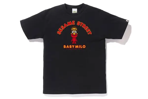 A BATHING APE X Sesame Street Milo & Elmo Tee Shirt - Black