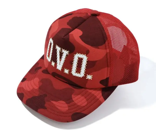 A BATHING APE X Ovo Camo Mesh Cap - Red