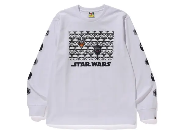 A BATHING APE X Star Wars First Order Long Sleeve Tee Shirt - White