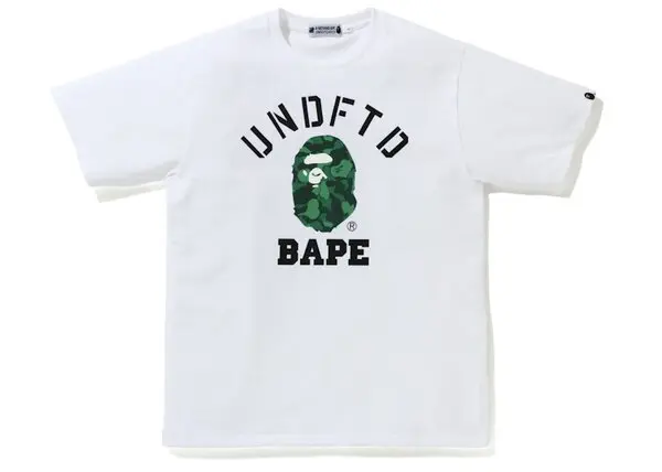 A BATHING APE X Undefeated College Tee Shirt