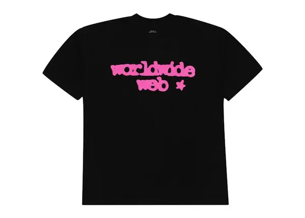 SP5DER Web Tee Shirt - Black/pink