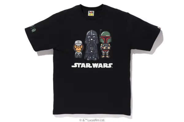 A BATHING APE X Star Wars Baby Milo Boba Fett Tee Shirt - Black
