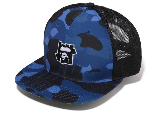 BAPE X Undefeated Camo Mesh Cap - Navy Blue